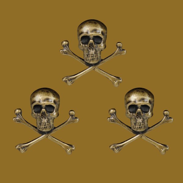 3d wall gold skull fg