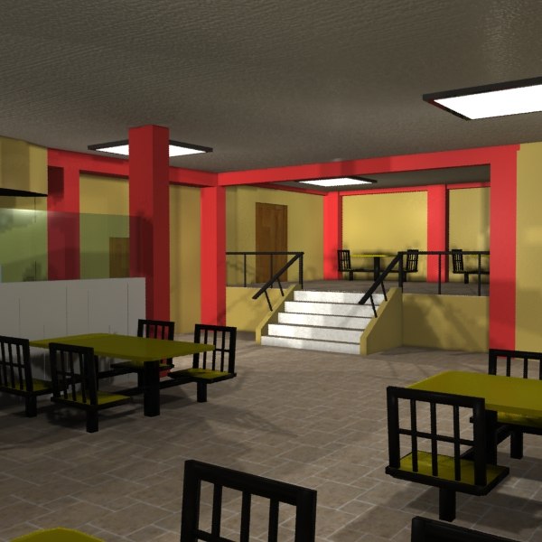 free fast food restaurant 3d model