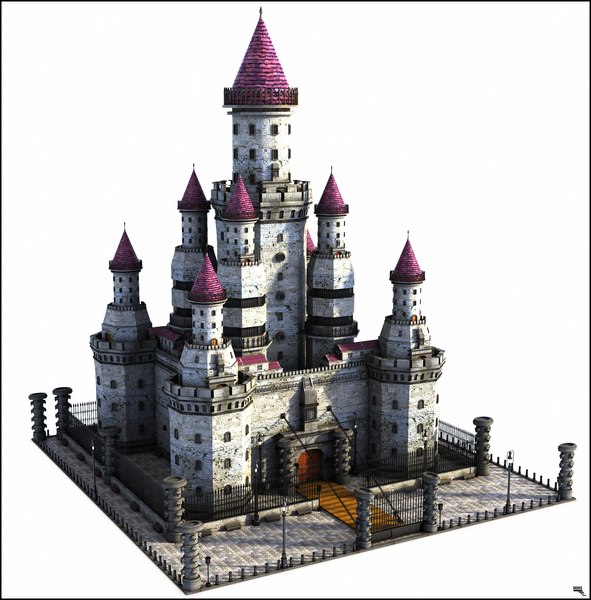 castle medieval buildings fantasy 3d model