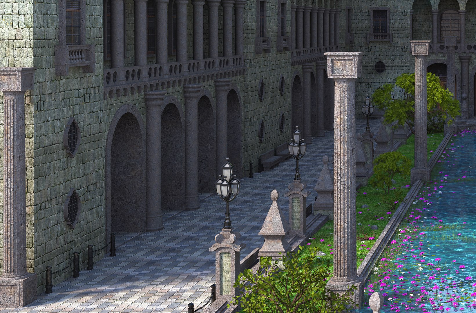 3D Fantasy Castle Pool Model - TurboSquid 1384792