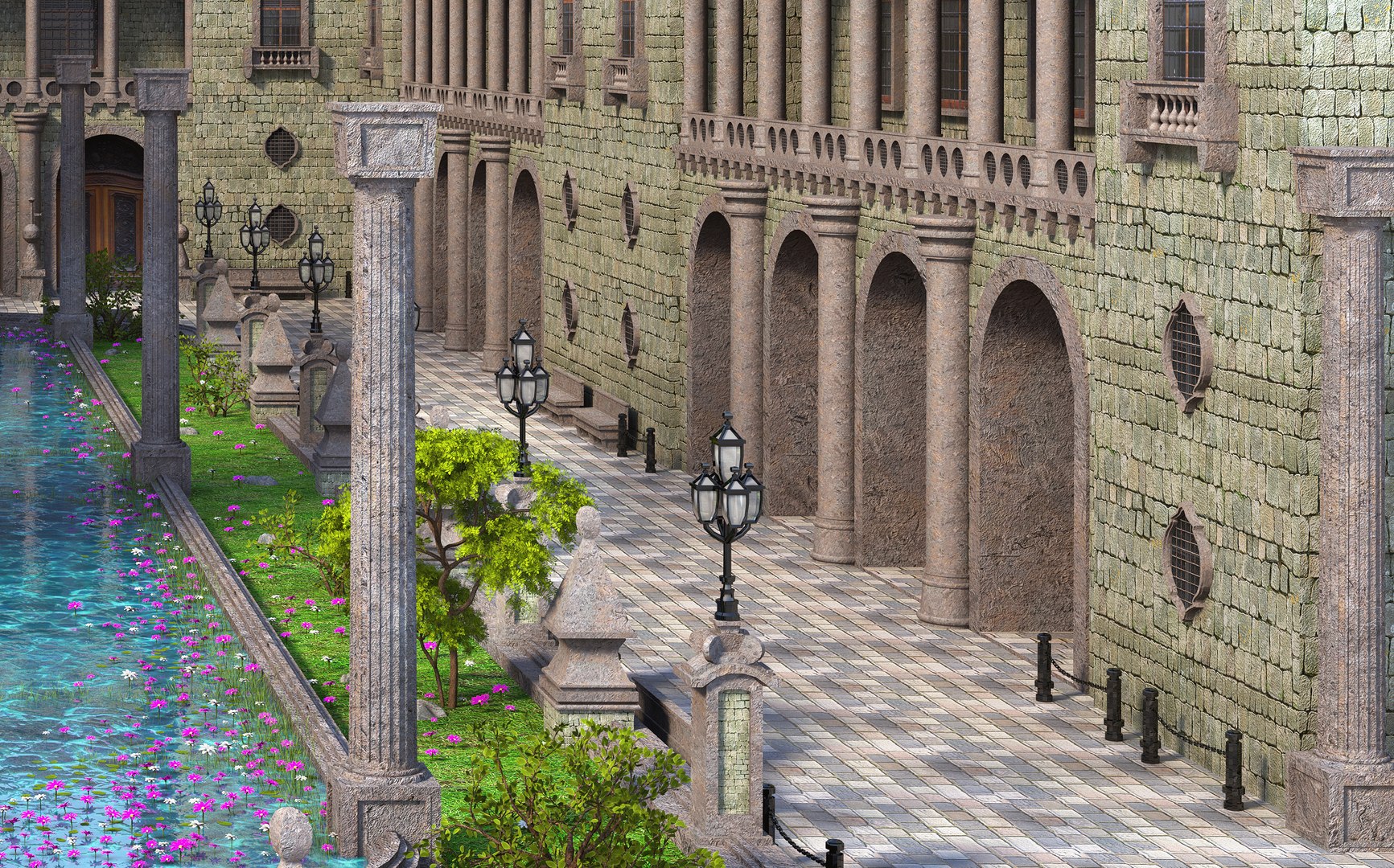 3D Fantasy Castle Pool Model - TurboSquid 1384792