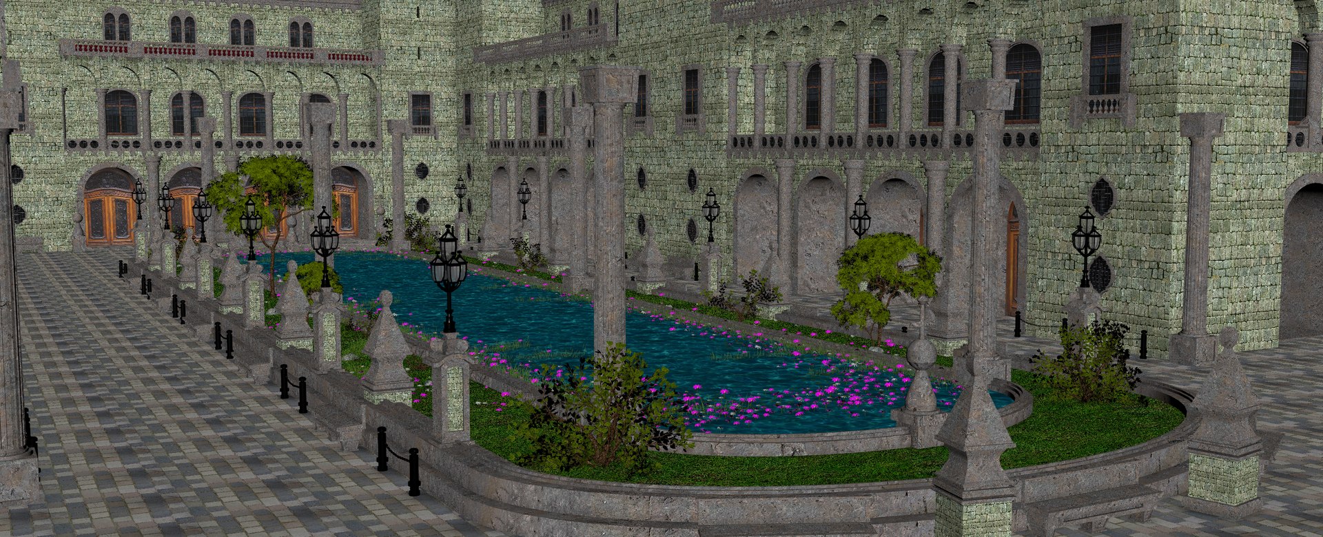 3D Fantasy Castle Pool Model - TurboSquid 1384792