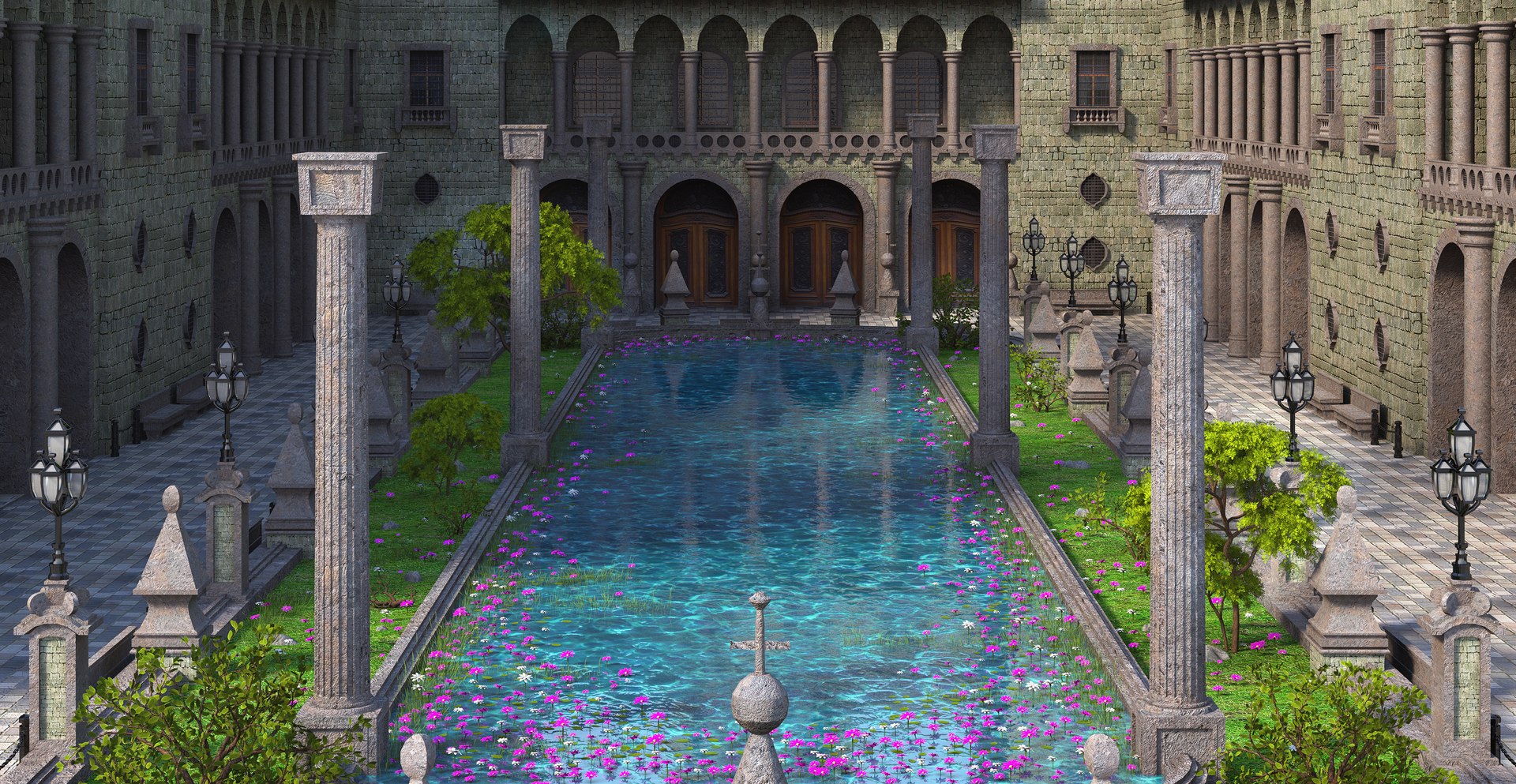 3D Fantasy Castle Pool Model - TurboSquid 1384792