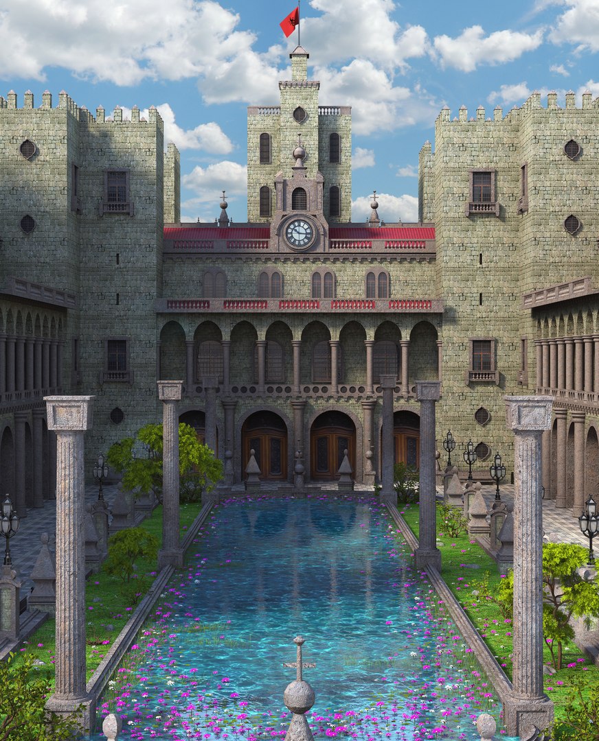 3D Fantasy Castle Pool Model - TurboSquid 1384792