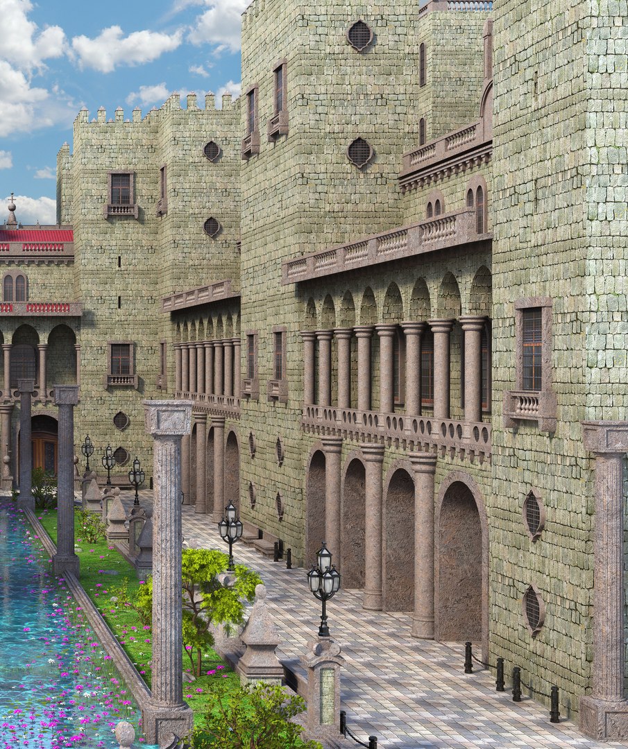 3D Fantasy Castle Pool Model - TurboSquid 1384792