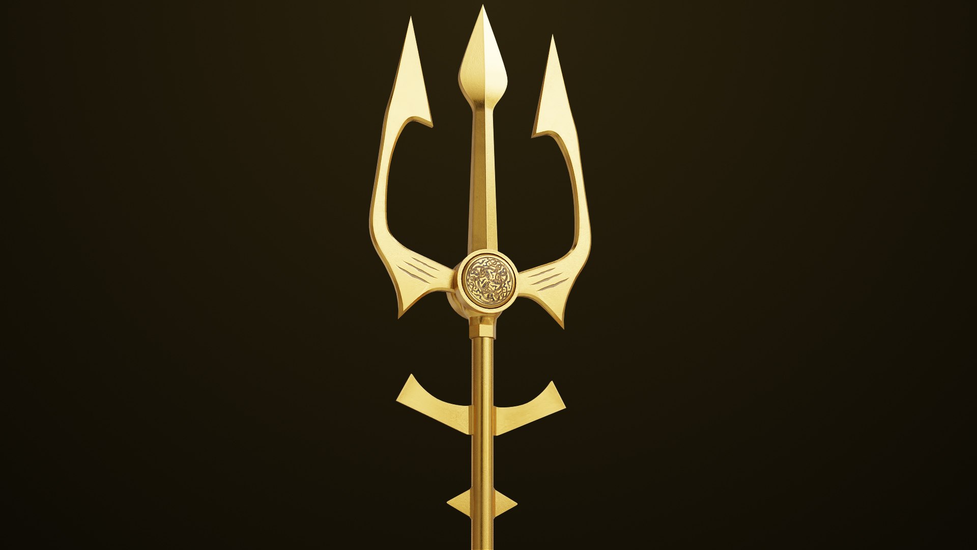 3D Model Medieval Trident 02 All PBR Unity UE Textures Included ...