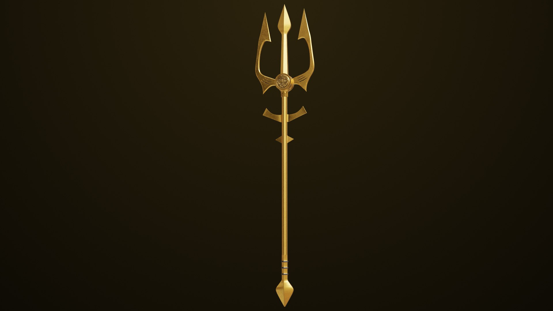 3D Model Medieval Trident 02 All PBR Unity UE Textures Included ...