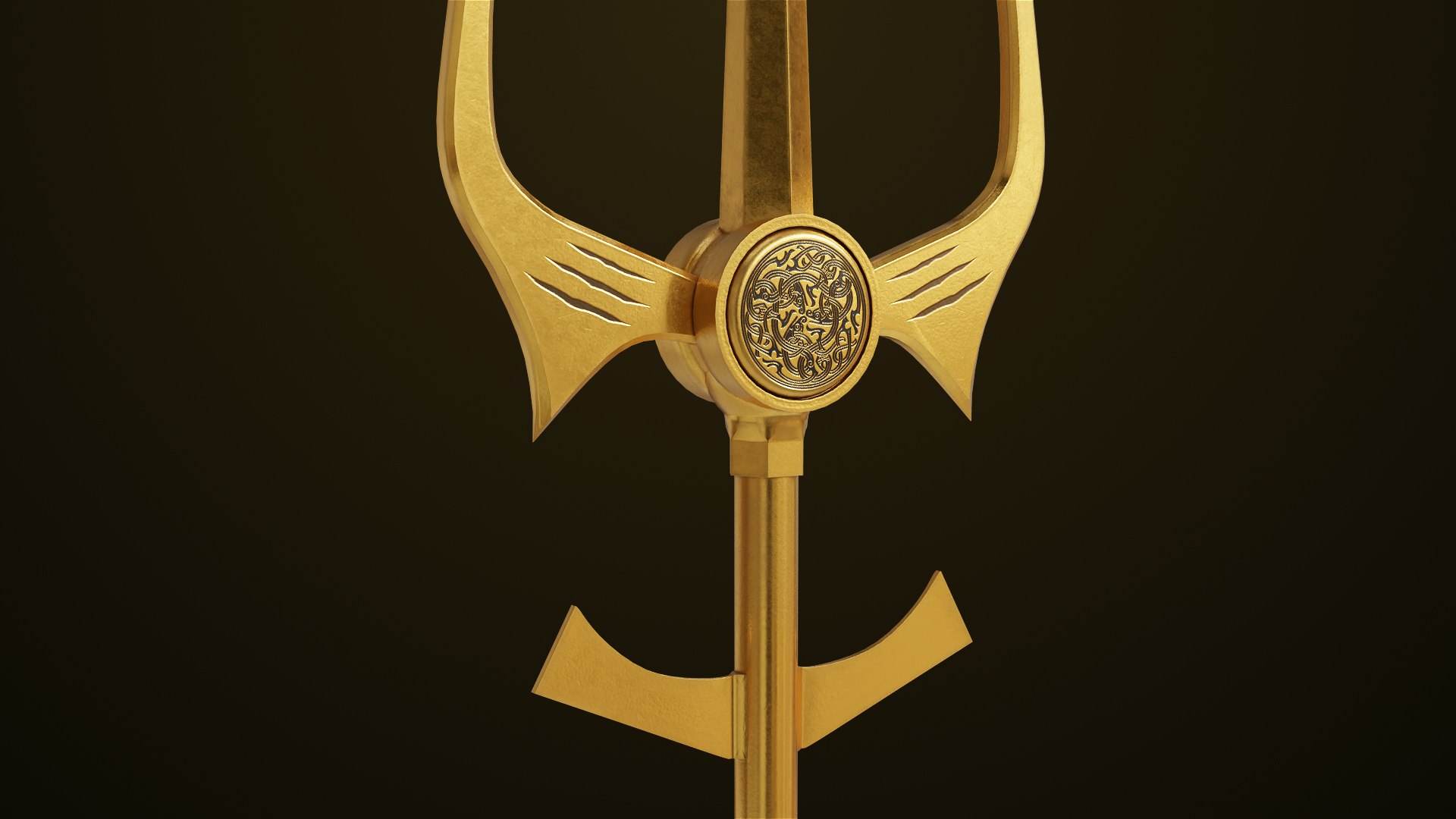 3D Model Medieval Trident 02 All PBR Unity UE Textures Included ...