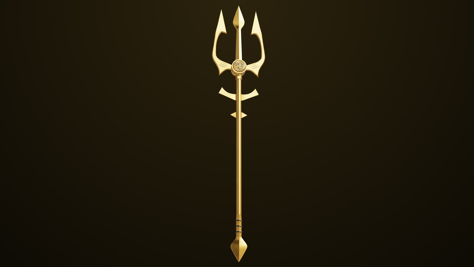 3D Model Medieval Trident 02 All PBR Unity UE Textures Included ...