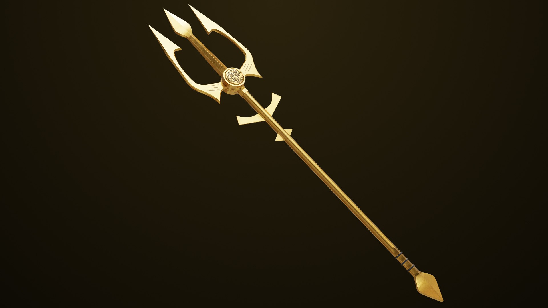 3D Model Medieval Trident 02 All PBR Unity UE Textures Included ...