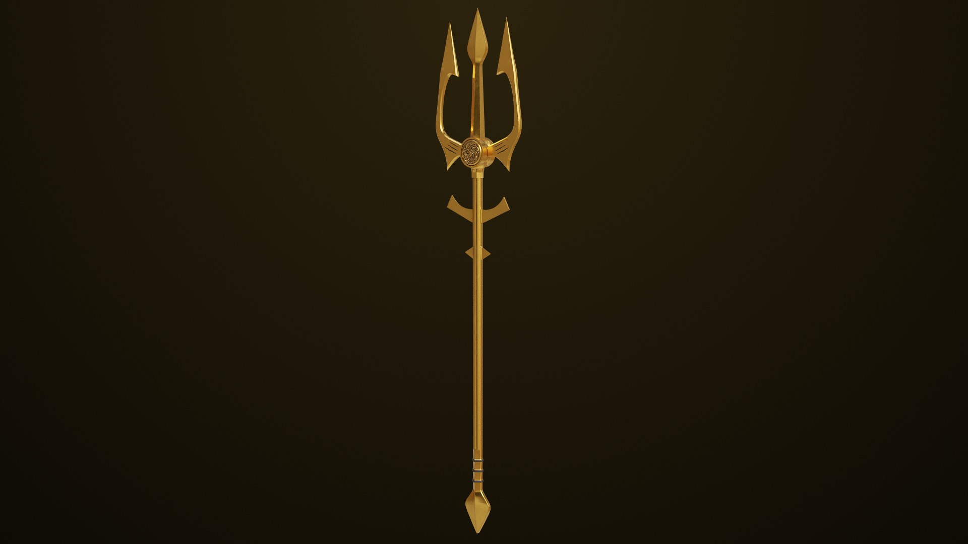 3D Model Medieval Trident 02 All PBR Unity UE Textures Included ...