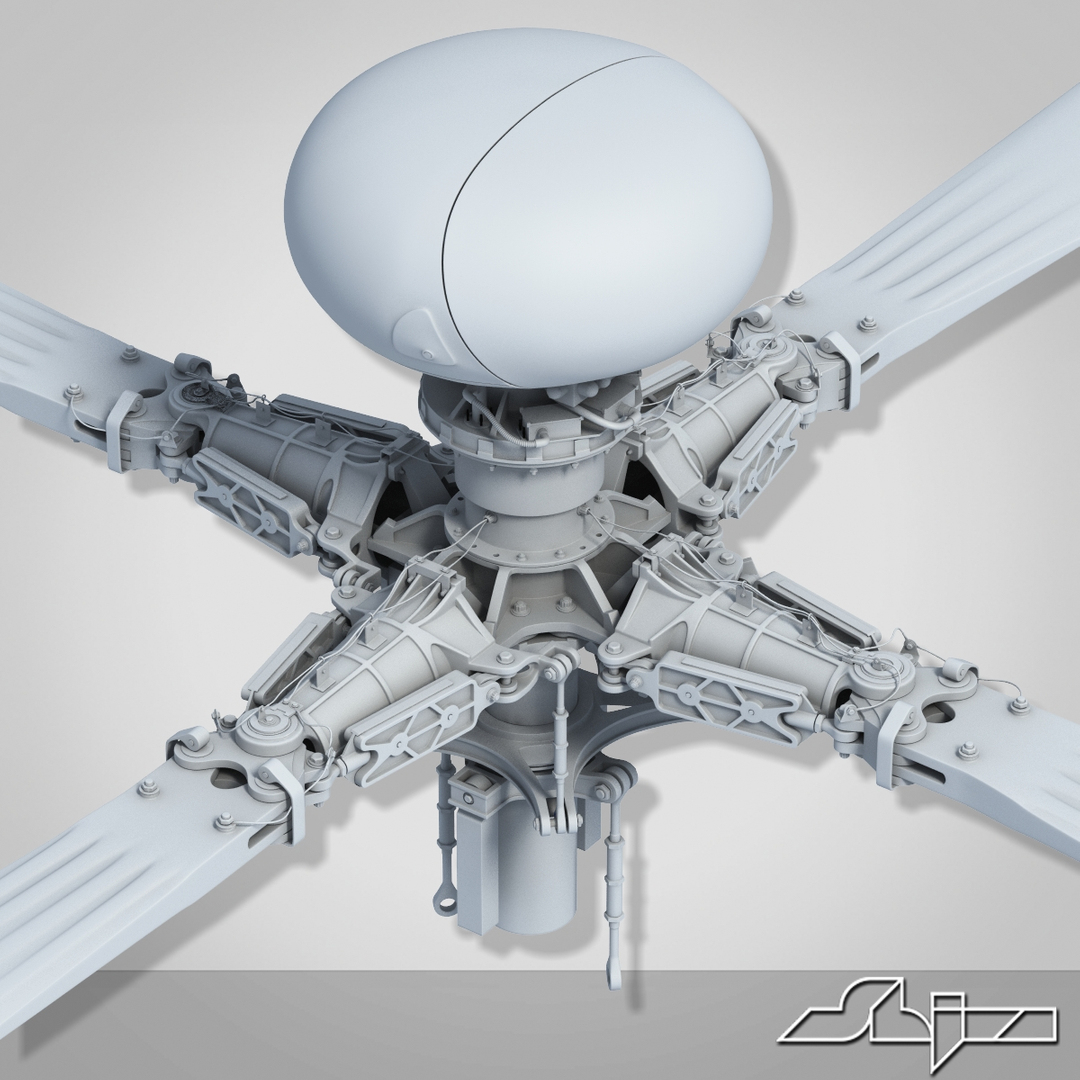 3d model apache helicopter propeller