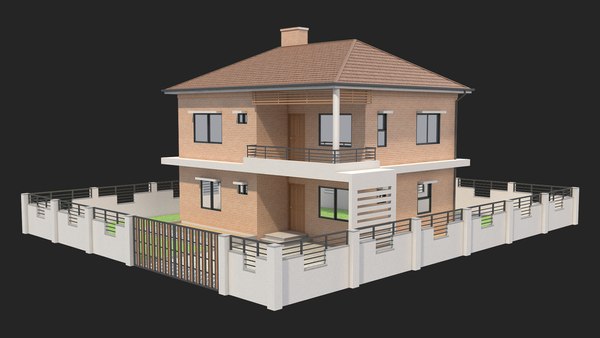 modelo 3d Casa de ladrillo de dos plantas 1 - TurboSquid 2238702
