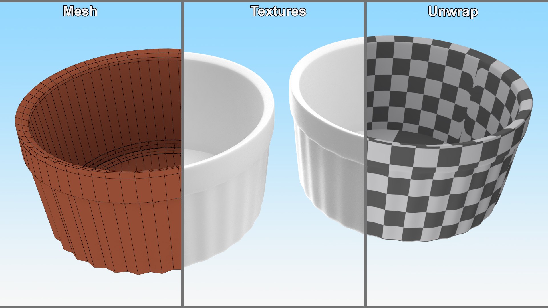 White Ceramic Dip Bowl For Sauces 3D model - TurboSquid 1957759