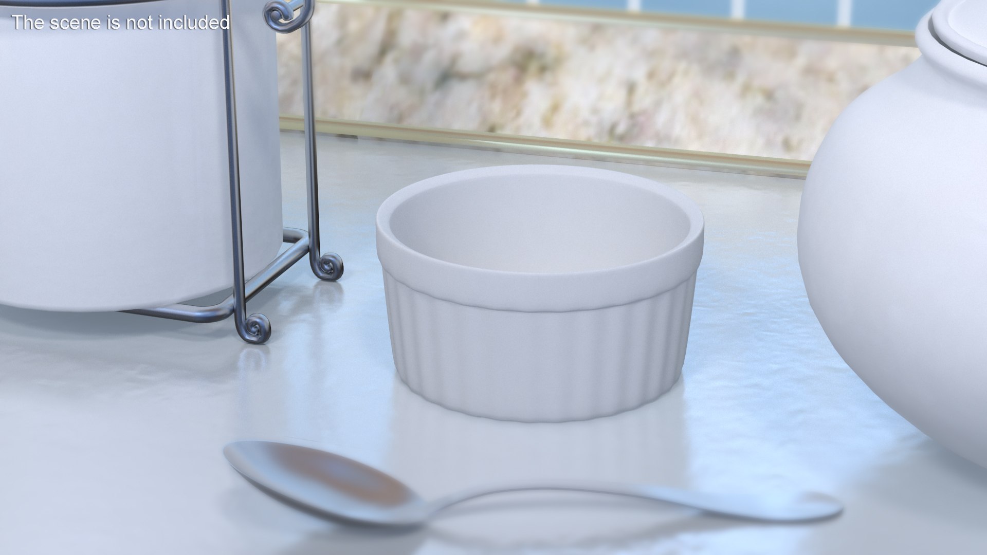 White Ceramic Dip Bowl For Sauces 3D model - TurboSquid 1957759