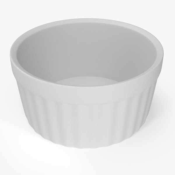 modelo 3d White Ceramic Dip Bowl For Sauces - TurboSquid 1957759