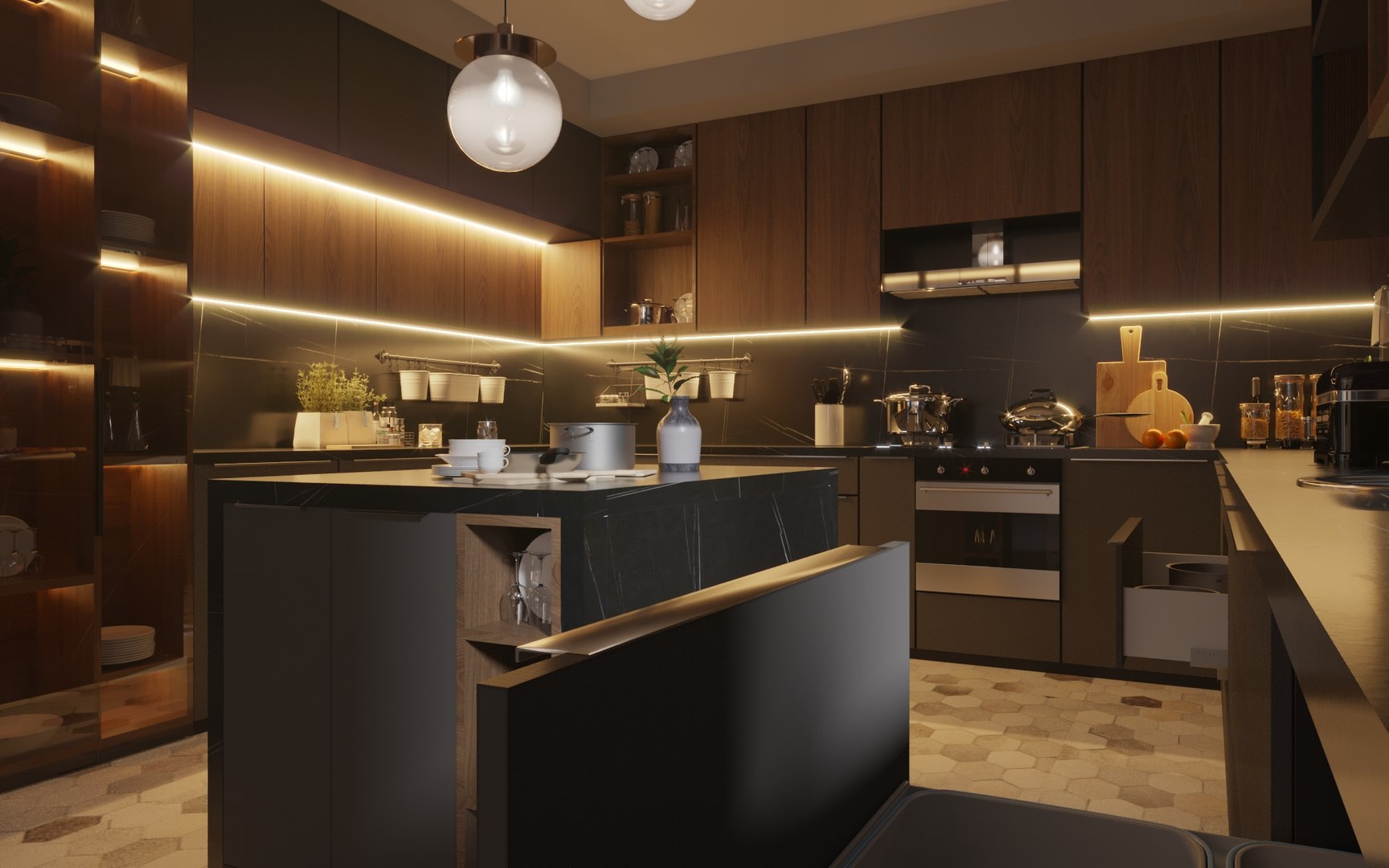 3D Model Luxury Modern Kitchen Design 3D Model - TurboSquid 2066517