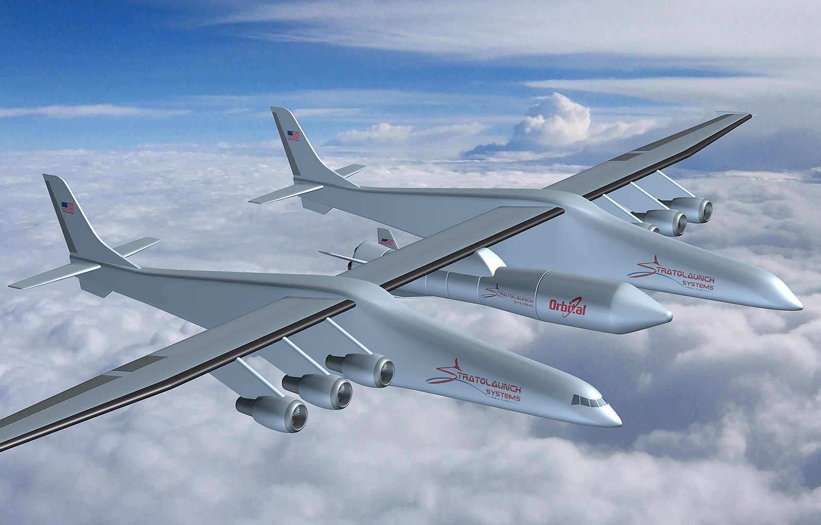 Stratolaunch Carrier Aircraft 3d Model