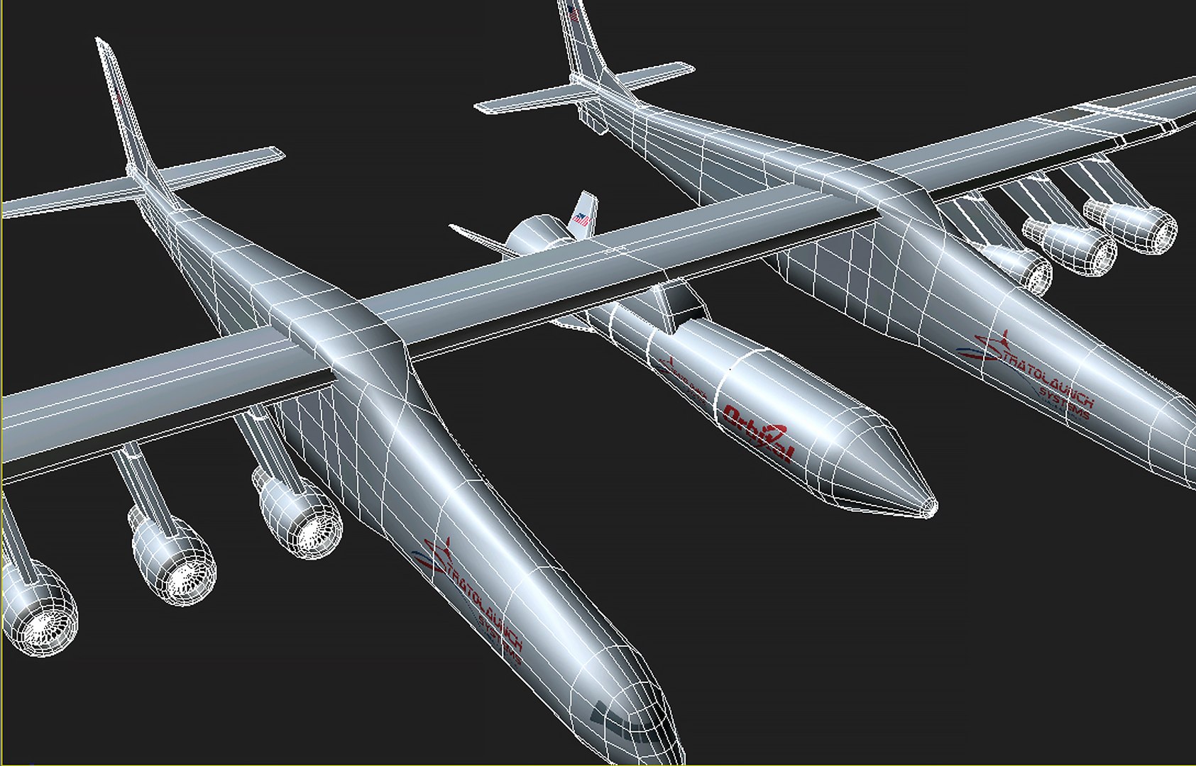 Stratolaunch Carrier Aircraft 3d Model
