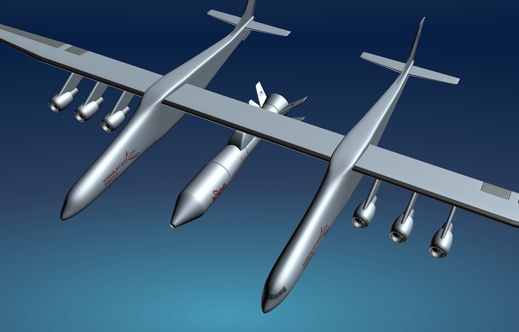Stratolaunch Carrier Aircraft 3d Model
