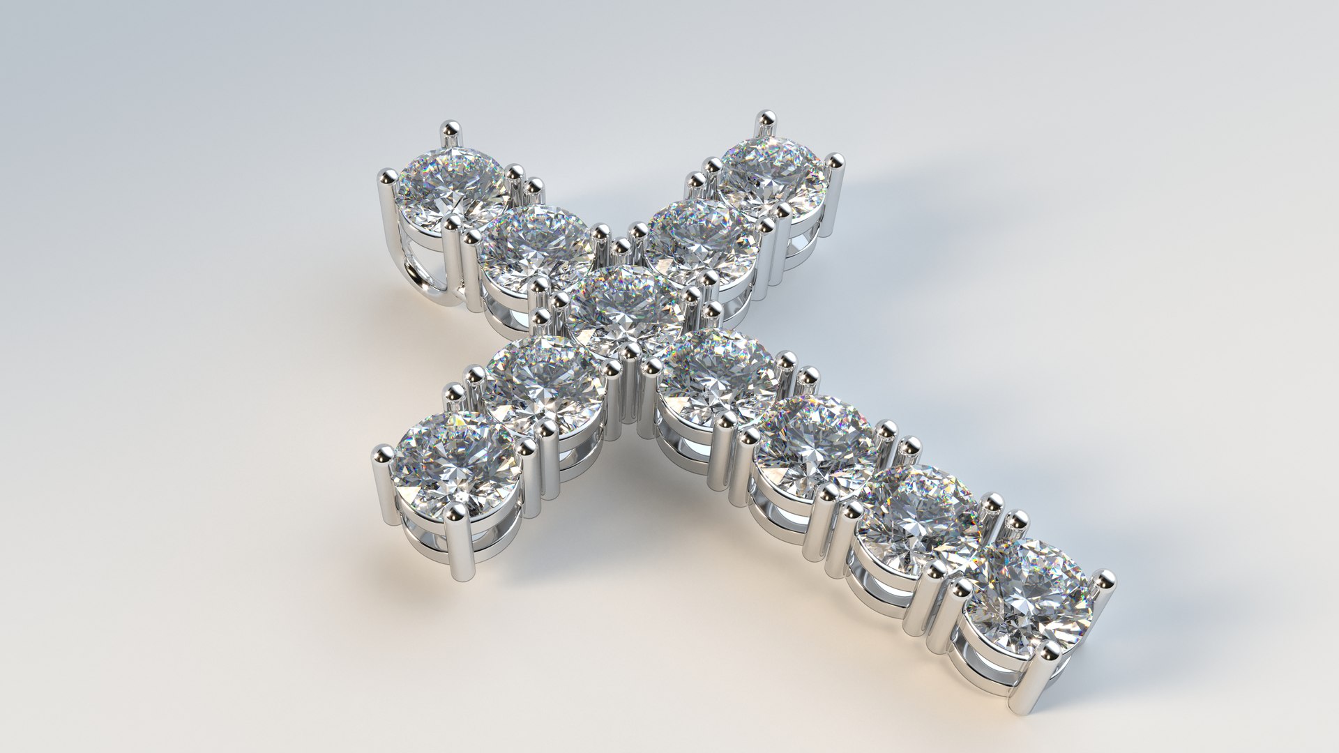 Cross With Diamonds 3D Model - TurboSquid 1759786