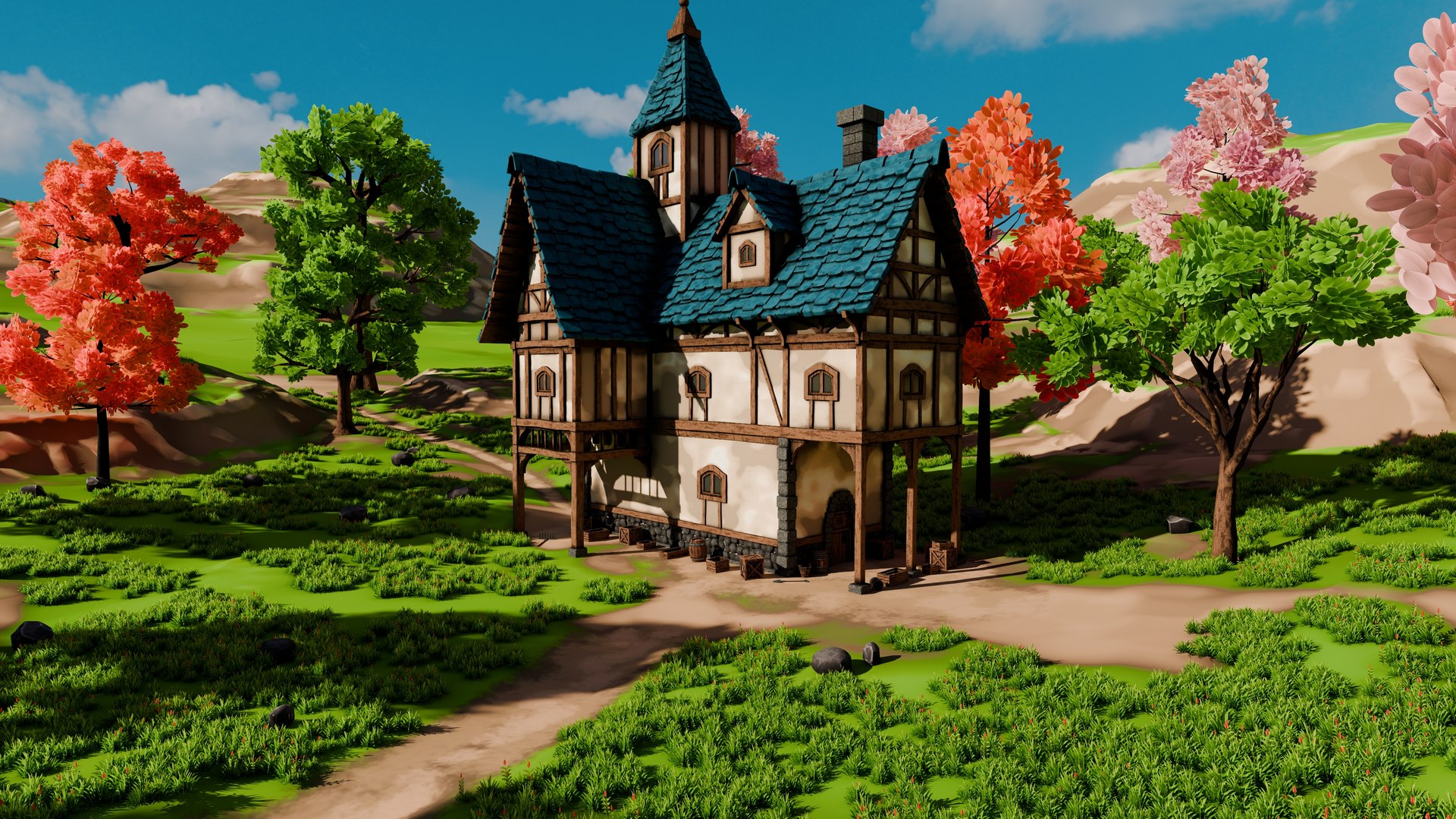 Medieval House 11 With Environment 3D Model 3D - TurboSquid 2467895