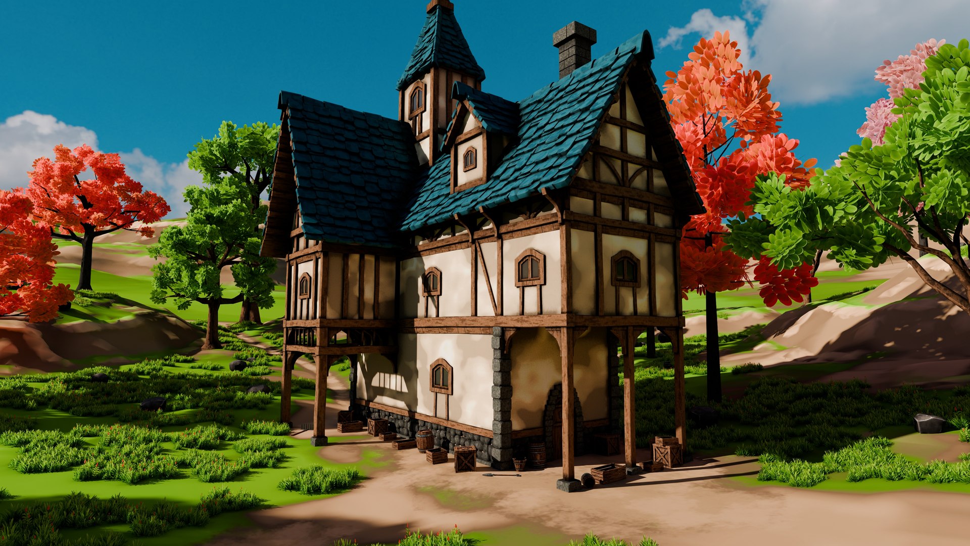 Medieval House 11 With Environment 3D Model 3D - TurboSquid 2467895