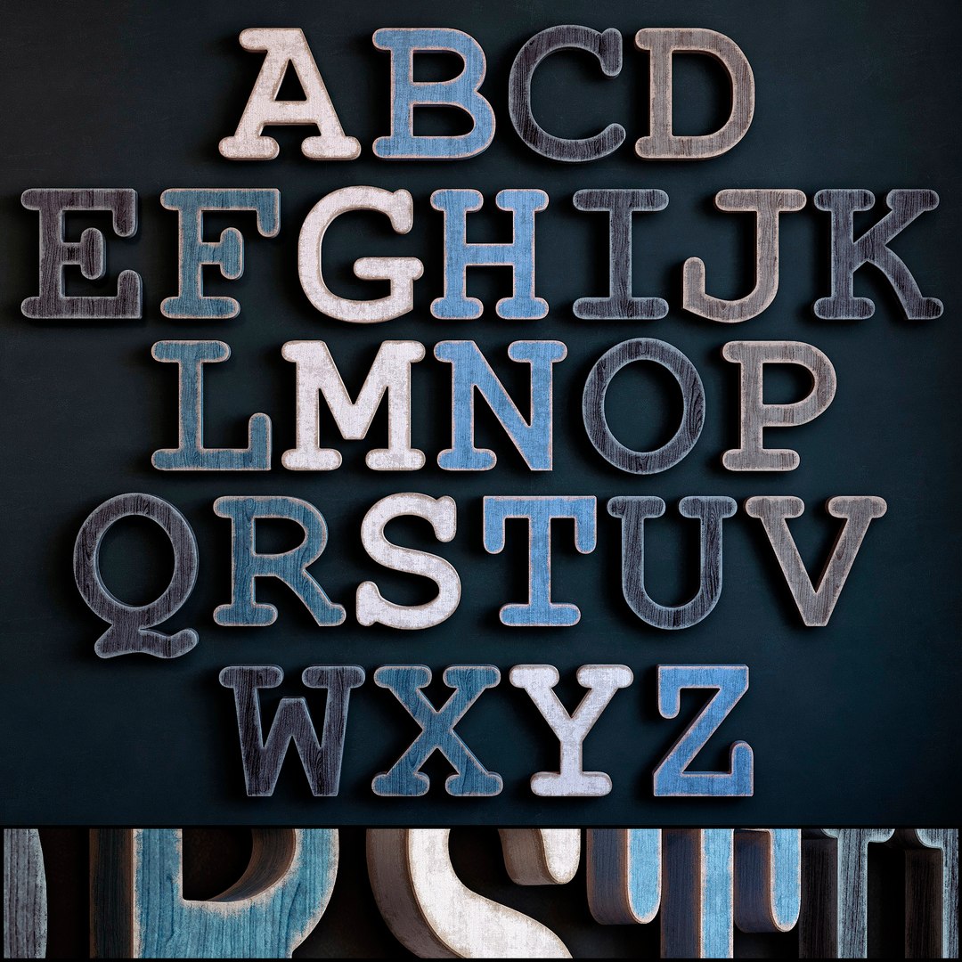 Wooden Alphabet Letters Model - TurboSquid 1424203