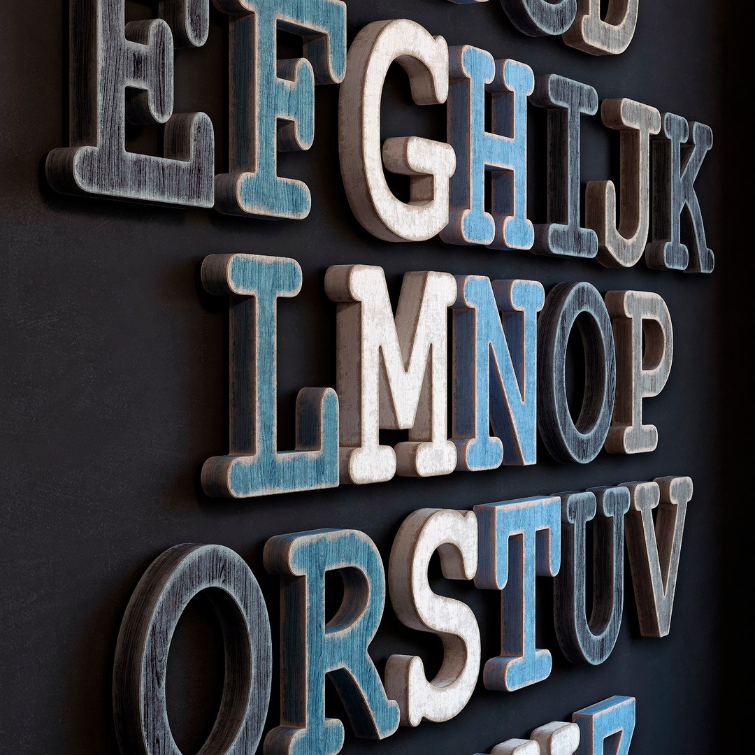 Wooden Alphabet Letters Model - TurboSquid 1424203