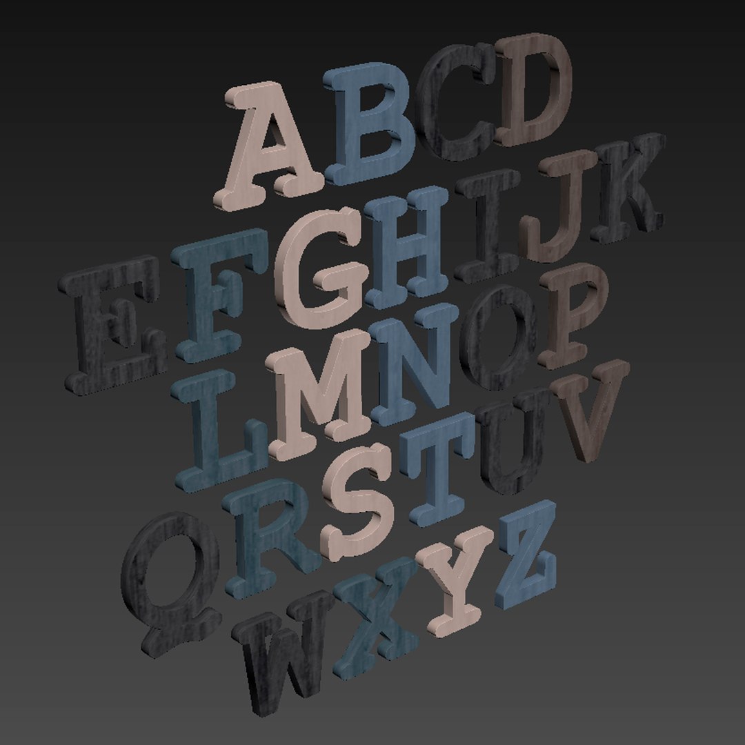 Wooden Alphabet Letters Model - TurboSquid 1424203