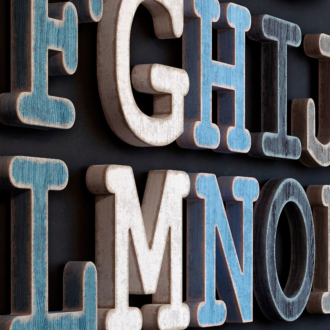 Wooden Alphabet Letters Model - TurboSquid 1424203