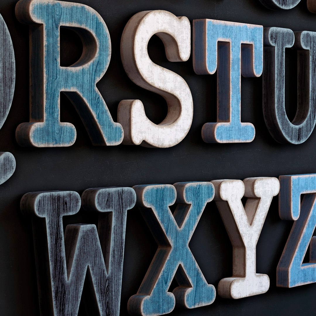 Wooden Alphabet Letters Model - TurboSquid 1424203