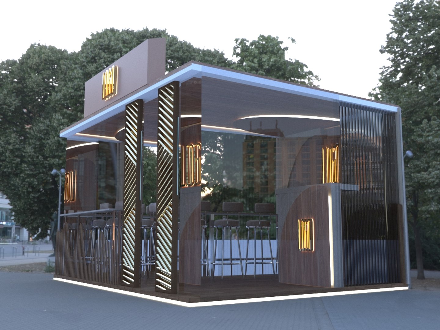 Cafe Booth 3D Model - TurboSquid 2075757