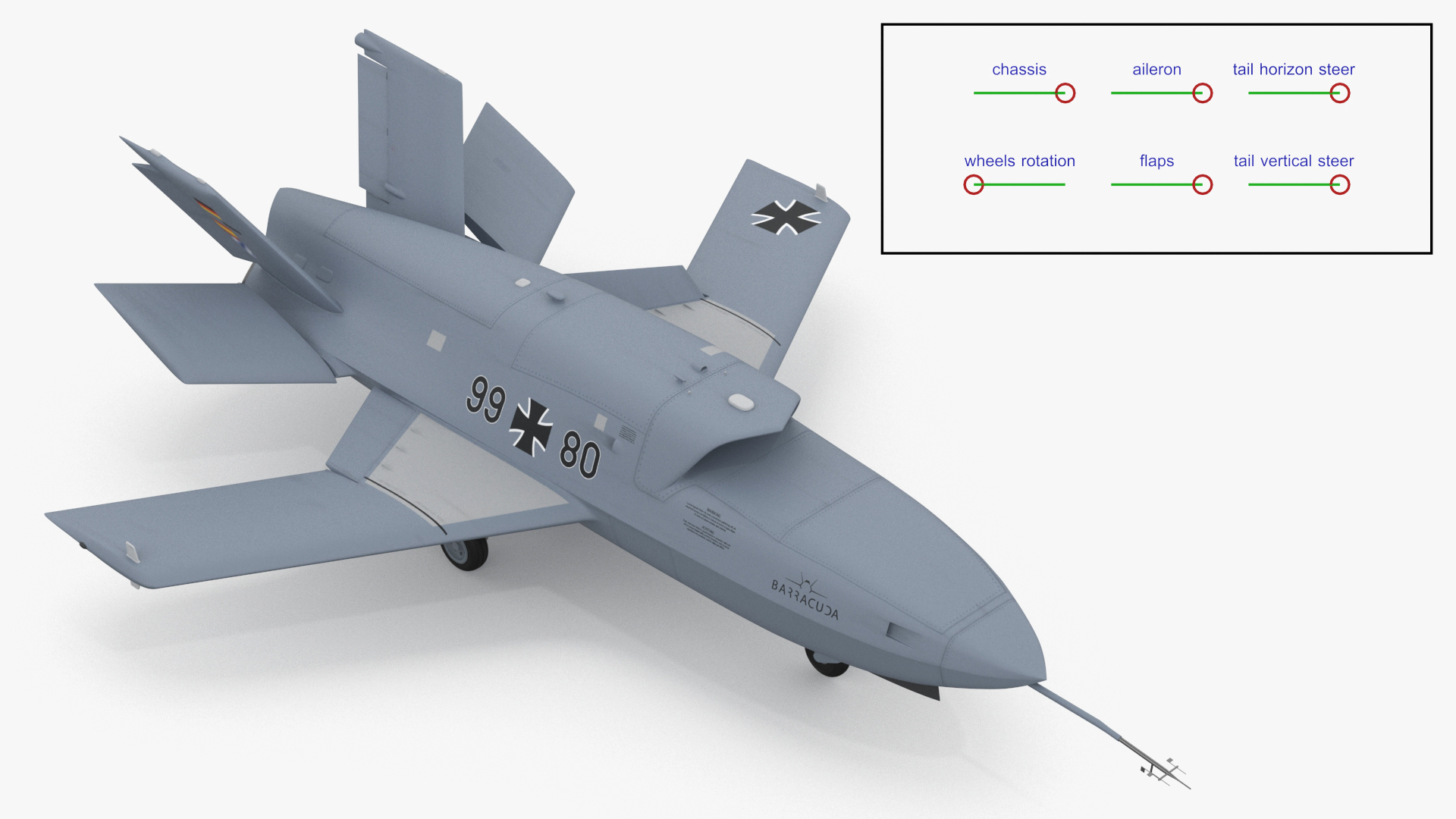 Jet Powered UAV EADS Barracuda Rigged 3D - TurboSquid 2265124