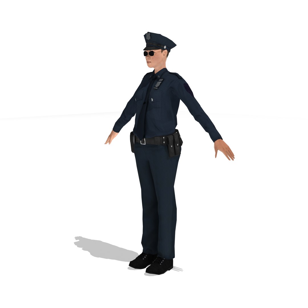 Police Woman Rigged 3d Model
