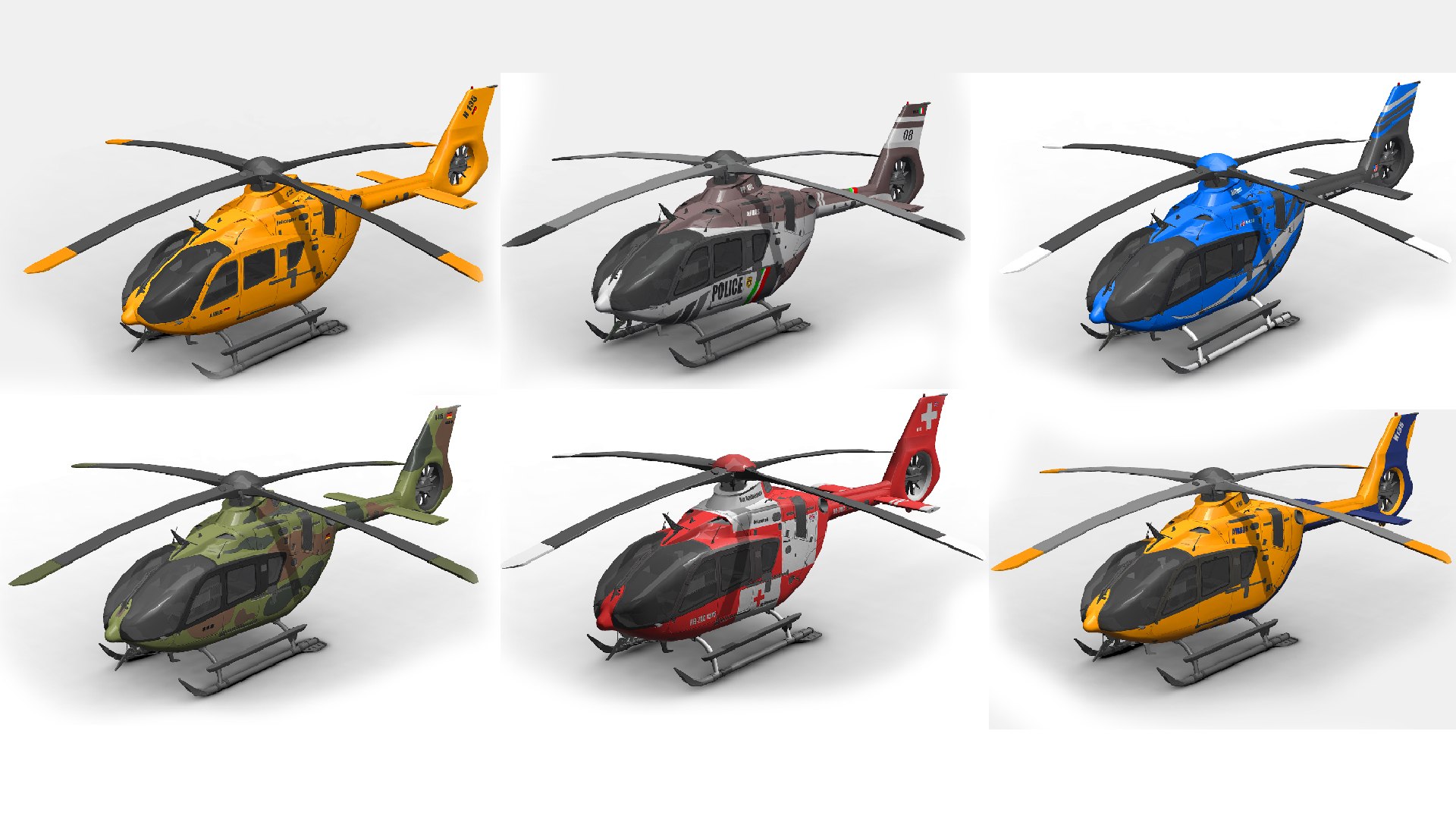 6 Helicopters In 1 Package 3D Model - TurboSquid 1982005