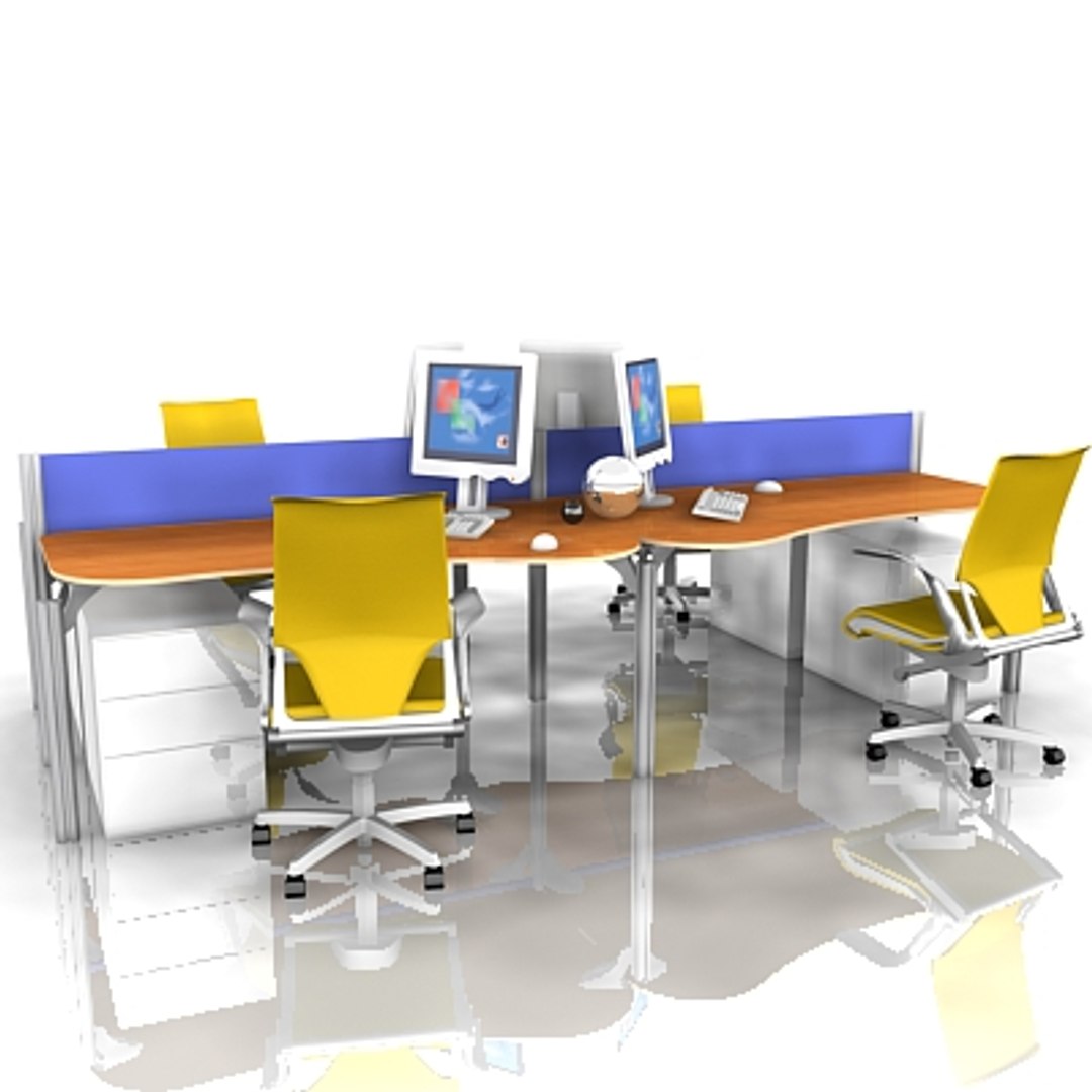 Office Workstation 3d Model