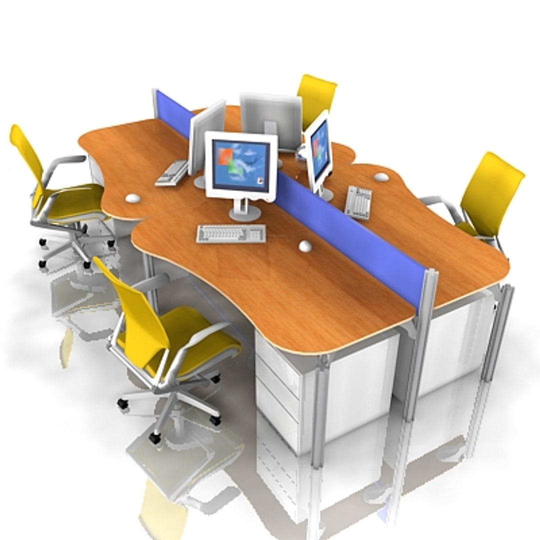 Office Workstation 3d Model