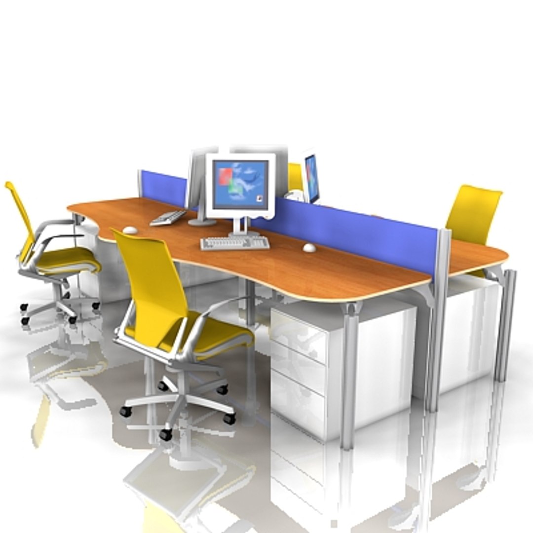 Office Workstation 3d Model