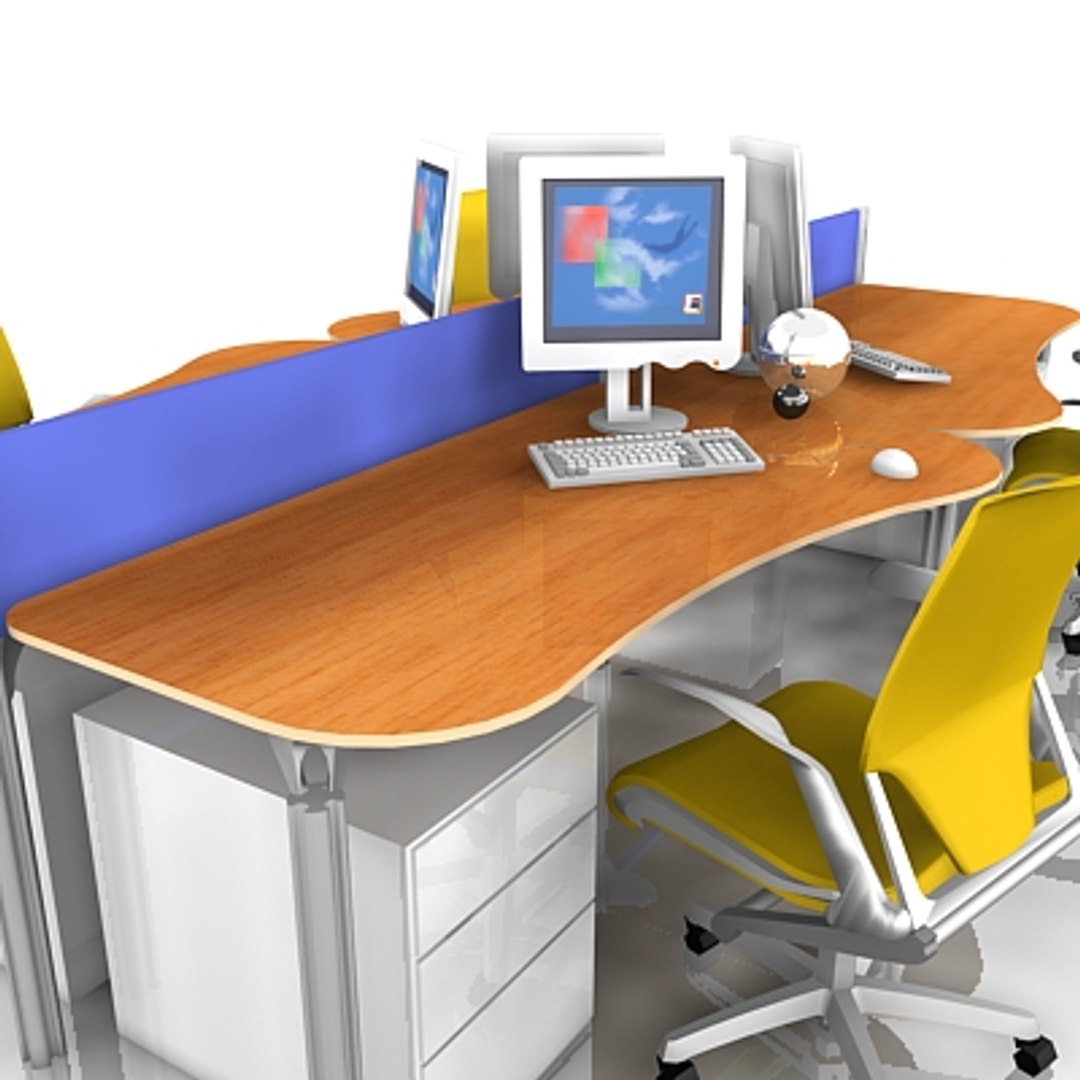 Office Workstation 3d Model