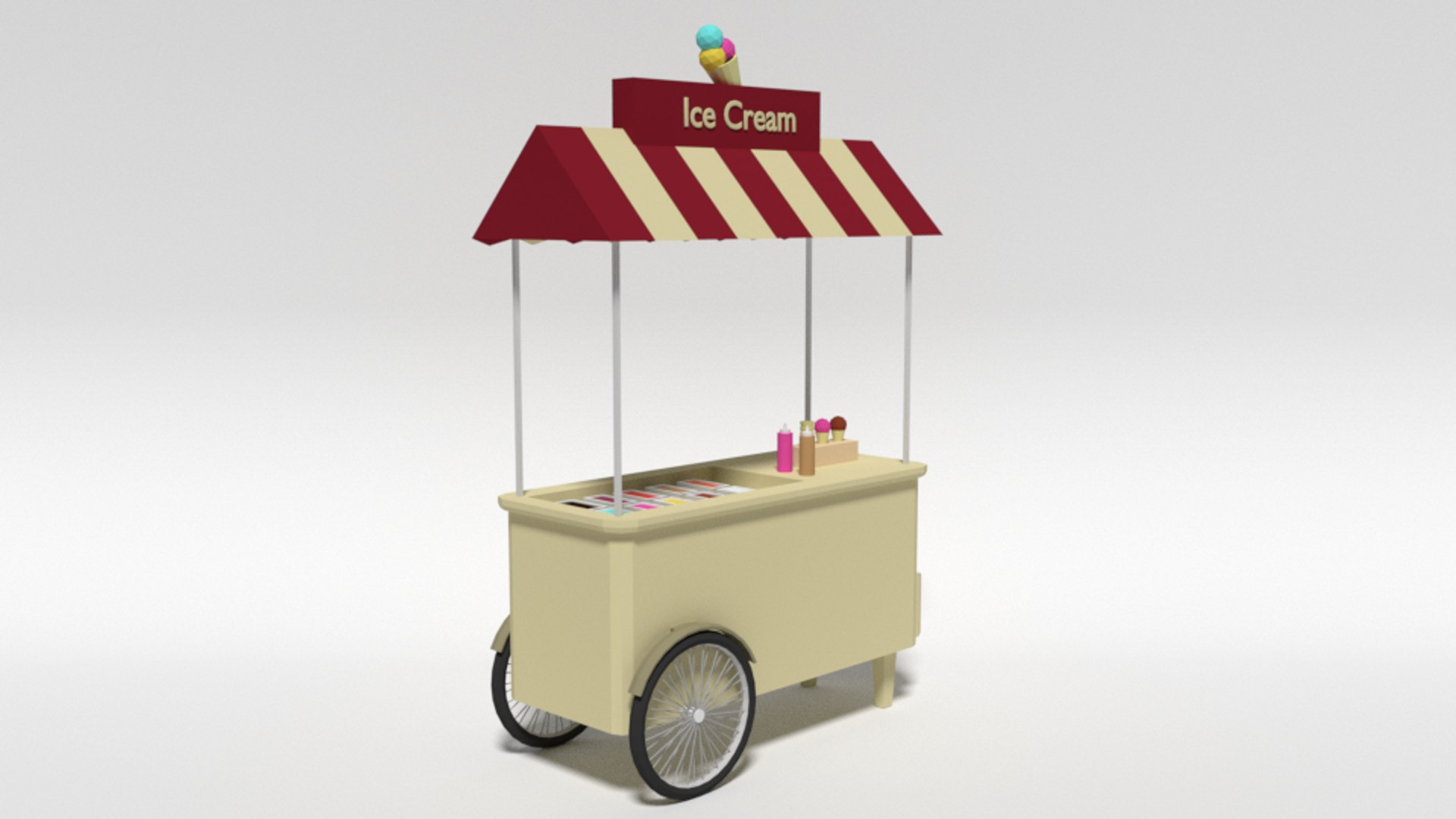 Cream Cart 3D Model - TurboSquid 1497905