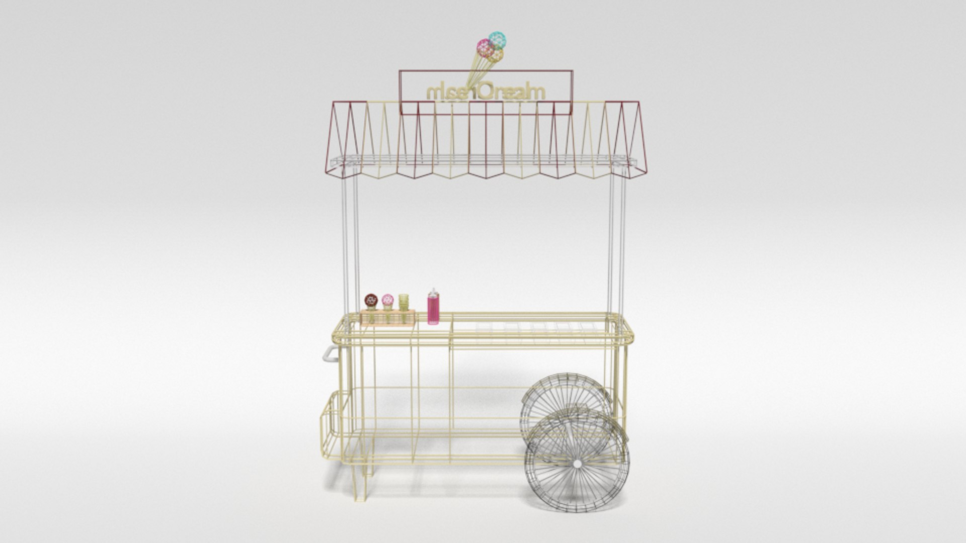 Cream Cart 3D Model - TurboSquid 1497905