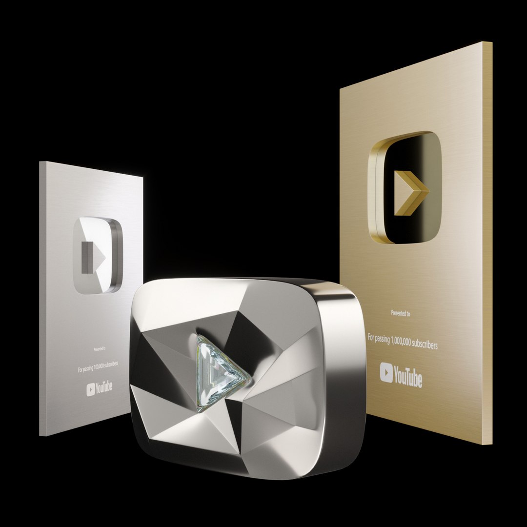 Youtube Button Silver Model - TurboSquid 1576144