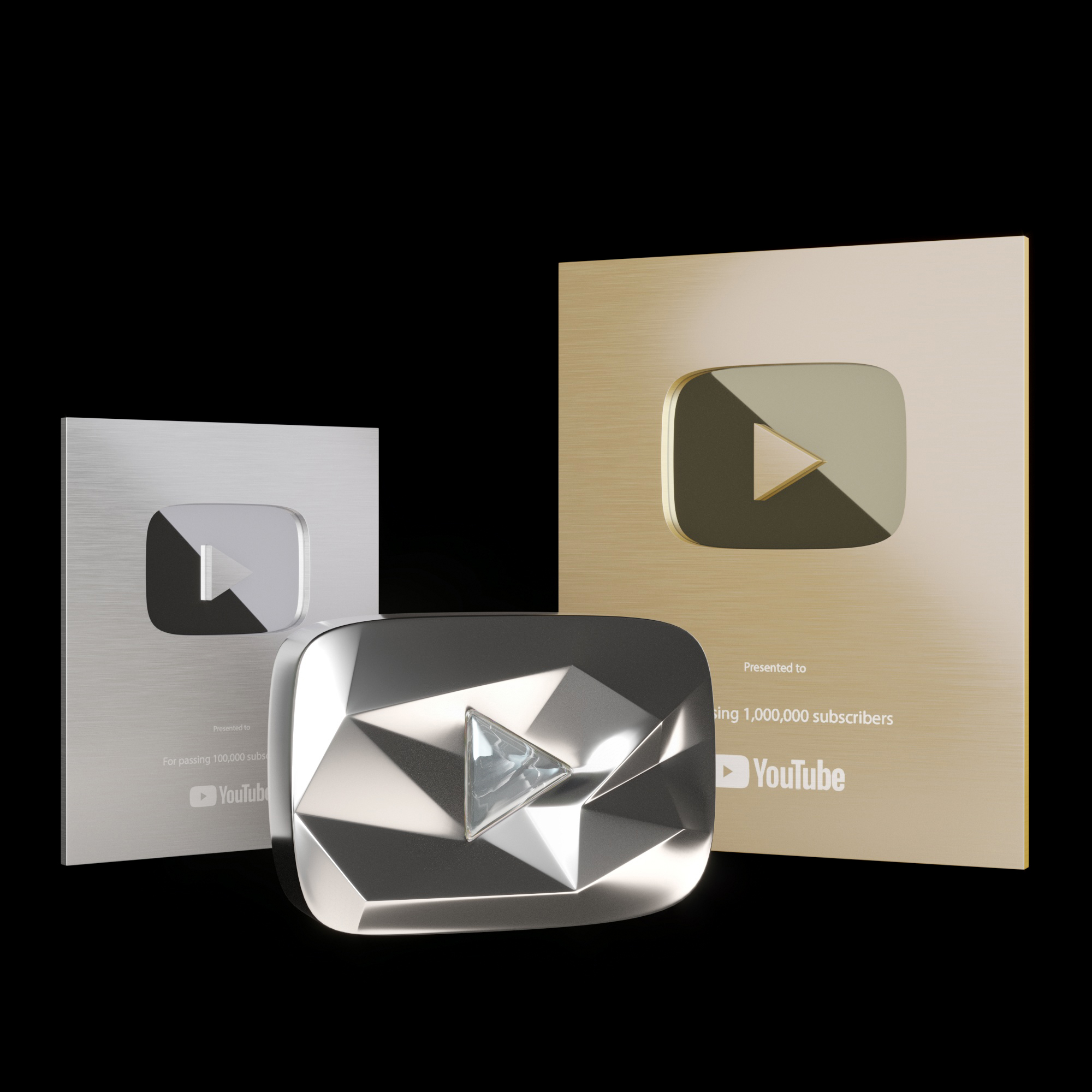 Youtube button silver model - TurboSquid 1576144