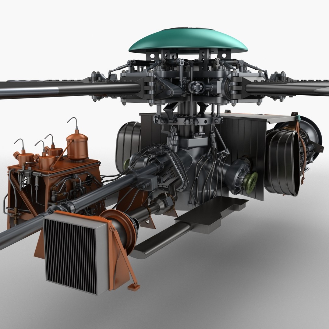 3d model helicopter engine
