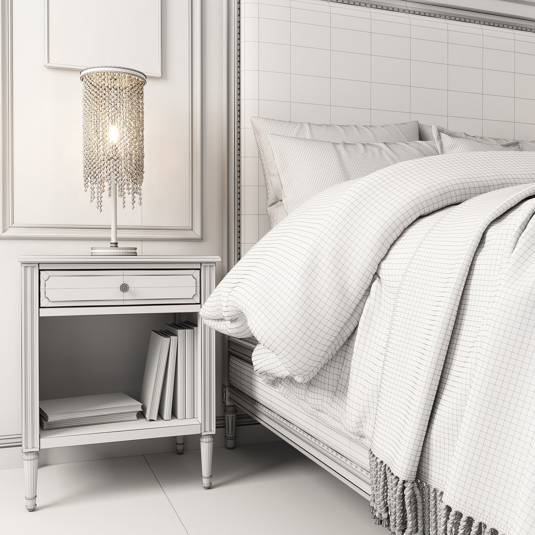 3D Maelin Upholstered Bed Table Lamp Model - TurboSquid 1193331