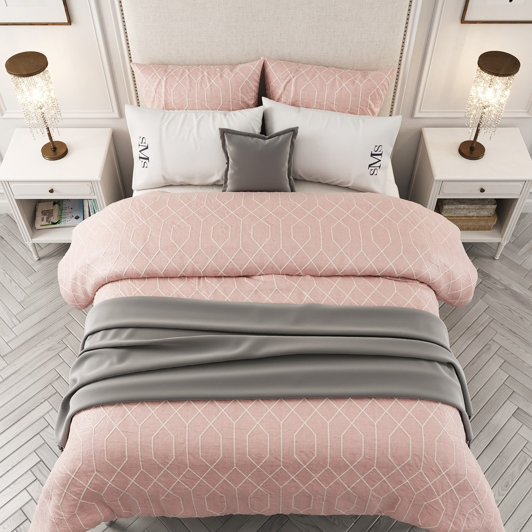 3D Maelin Upholstered Bed Table Lamp Model - TurboSquid 1193331