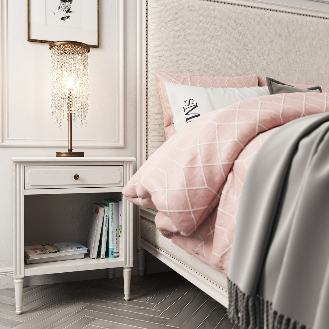 3D Maelin Upholstered Bed Table Lamp Model - TurboSquid 1193331