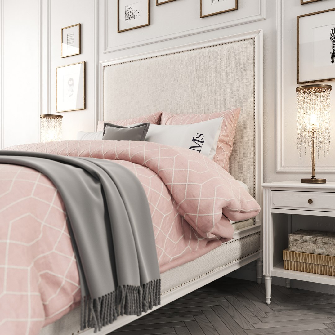 3D Maelin Upholstered Bed Table Lamp Model - TurboSquid 1193331