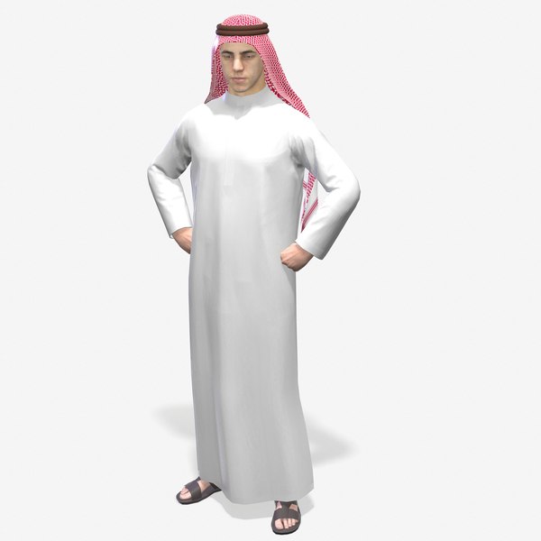 modelo 3d Hombre árabe vistiendo Thobe - TurboSquid 1675805